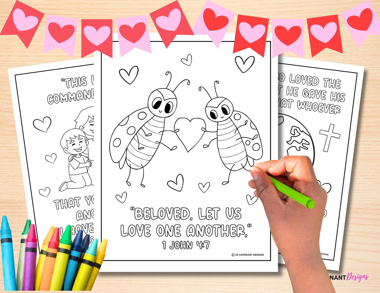 Valentine's Day Coloring Pages, Bible Verse Coloring Pages, Valentine's ...