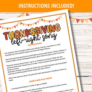 Thanksgiving Games Fun Left Right Game, Thanksgiving Party Games ...