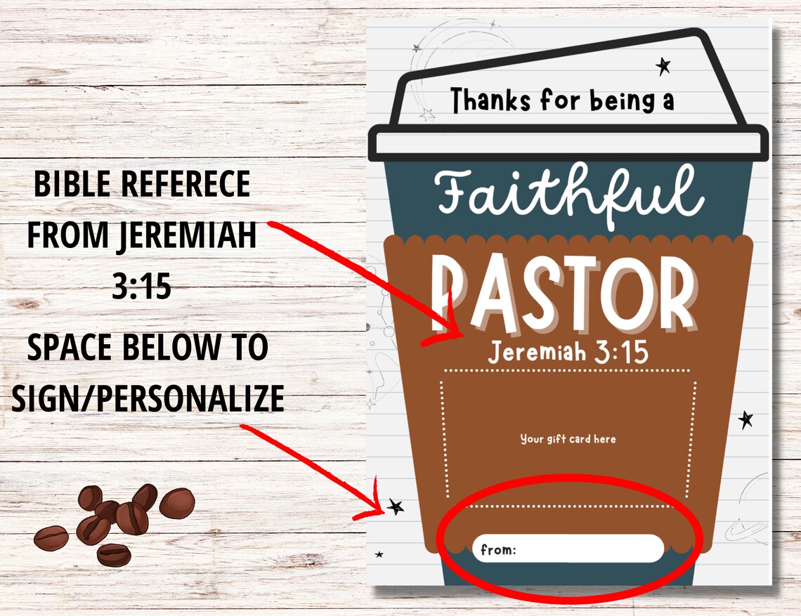 Pastor Appreciation Gift Coffee Gift Card Holder Clergy - Etsy
