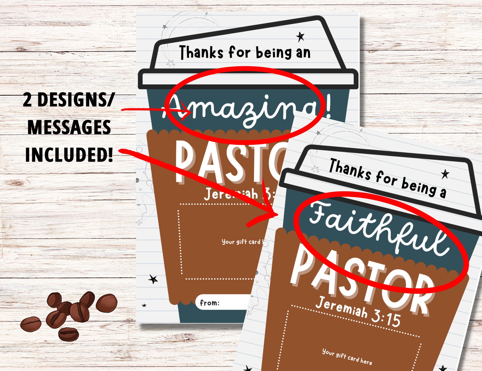 Pastor Appreciation Gift, Coffee Gift Card Holder, Clergy Appreciation ...