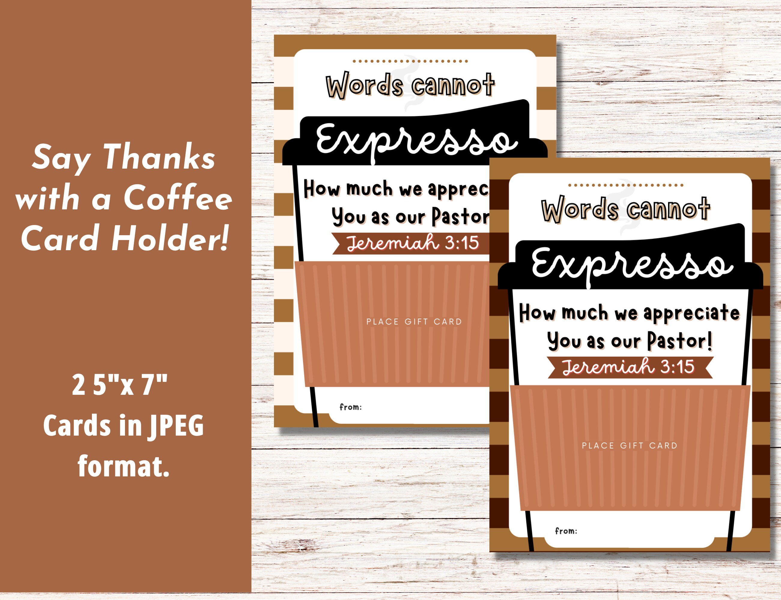Pastor Appreciation Gift, Coffee Gift Card Holder, Clergy Appreciation ...