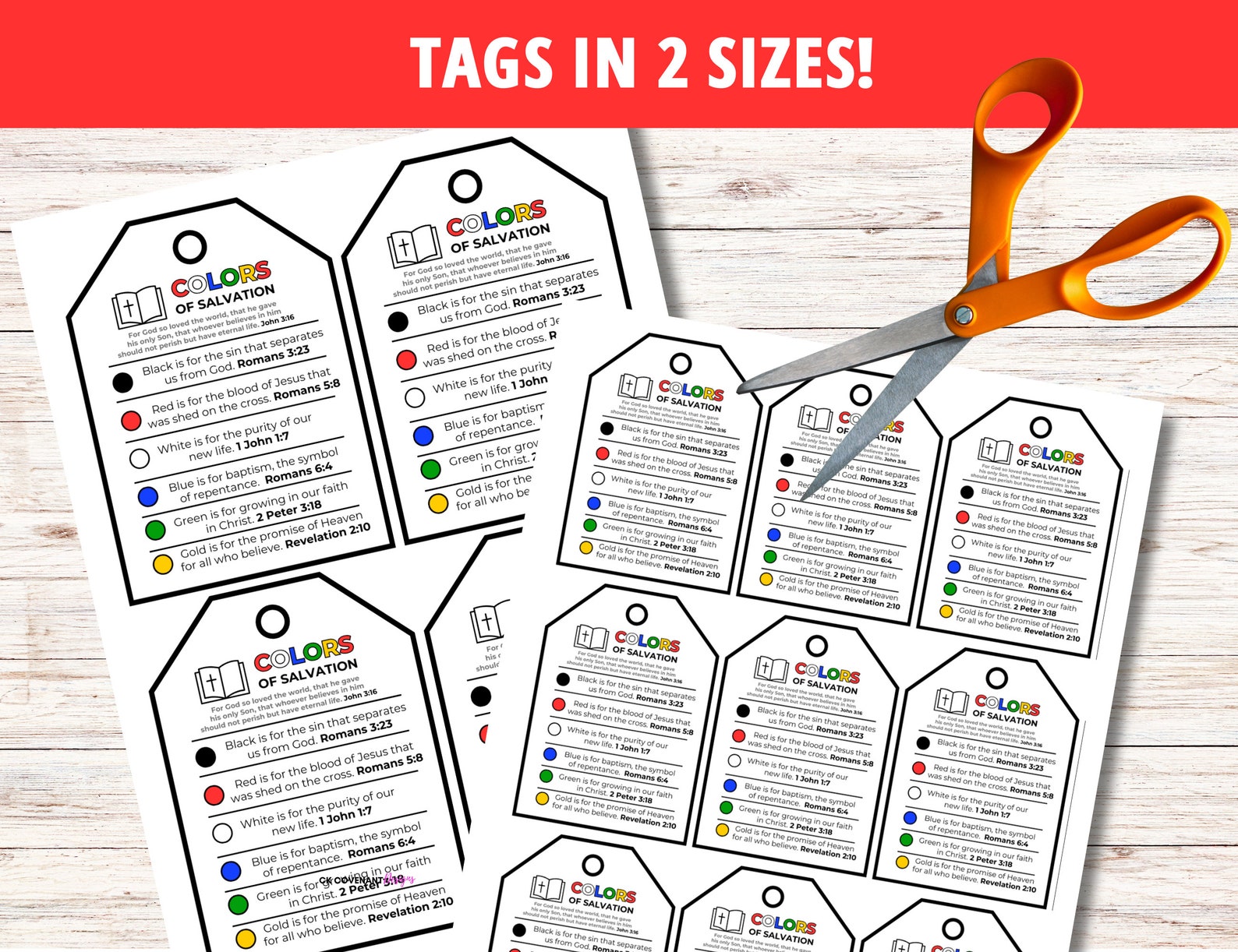 Colors of Salvation Card Bundle, Printable Gospel Card, Gospel Card ...