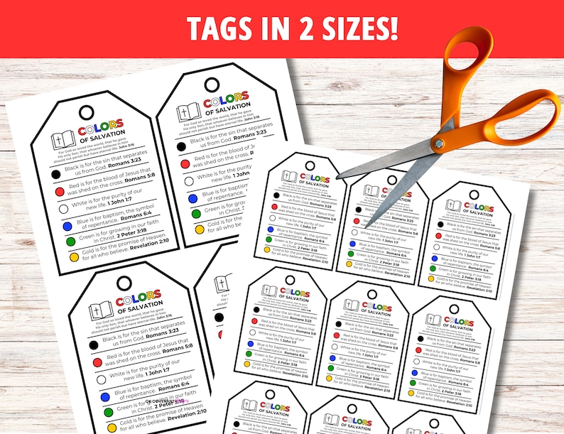 Colors of Salvation Card Bundle, Printable Gospel Card, Gospel Card ...