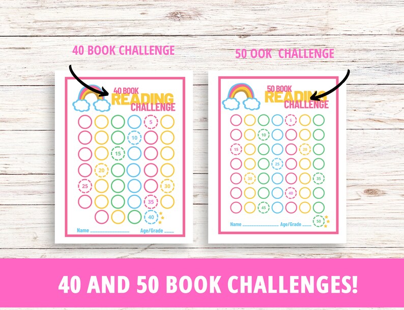 Reading Tracker Chart for Kids Bright Rainbow Reading - Etsy