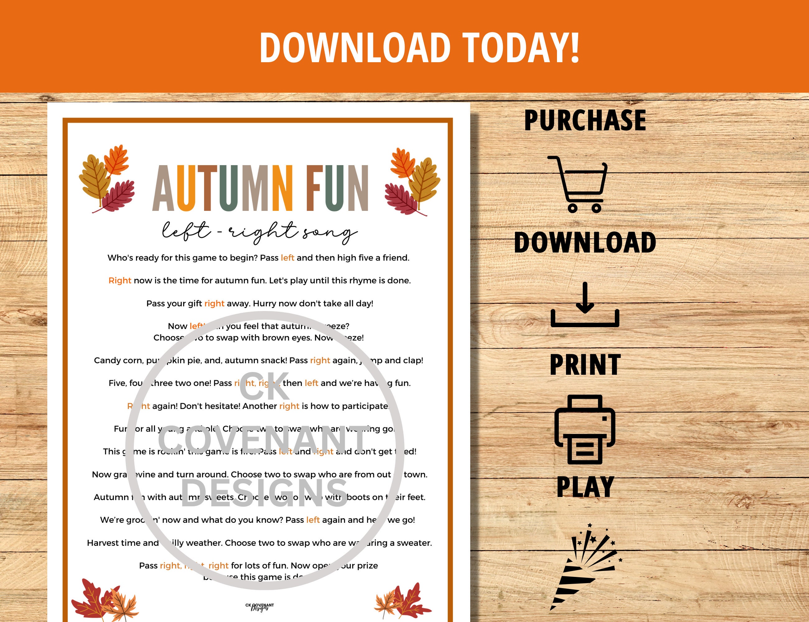 Autumn Fun Left Right Game, Fall Games, Autumn Games, Fall Printables ...