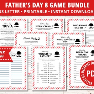 Printable Father's Day Game Bundle, Family Game Night, Printable Family ...
