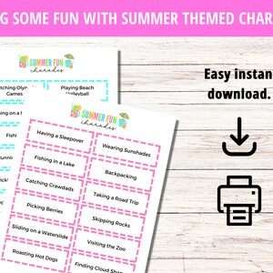 Summer Charades Cards, Printable Charades Cards, Charades for Kids ...
