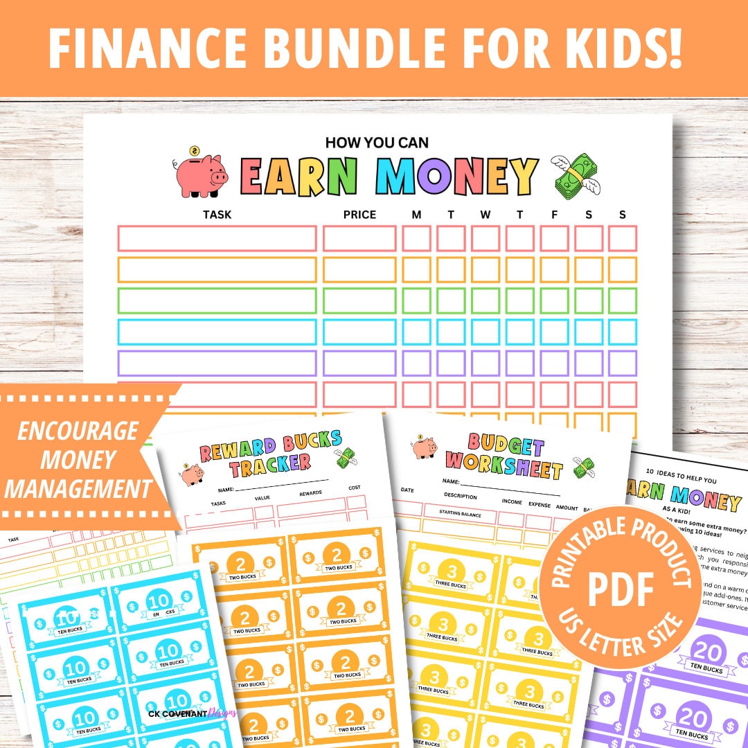 Finance Bundle for Kids, Earnings Chart for Kids, Responsibility Chart ...