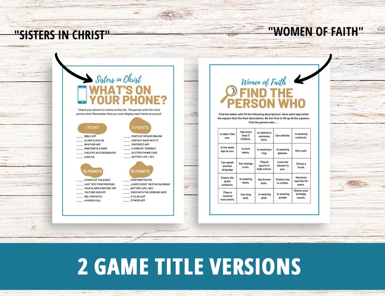 Women's Ministry Game Bundle Bible Games Find the Guest - Etsy