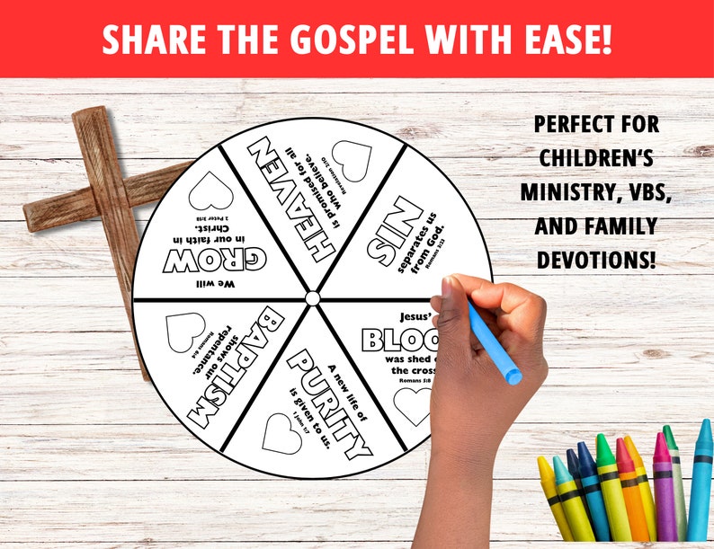 Salvation Color Wheel, Printable Bible Verse Activity, Colors of the ...