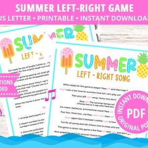Left Right Game, Left Right Poem, Summer Family Reunion, Gift Exchange ...