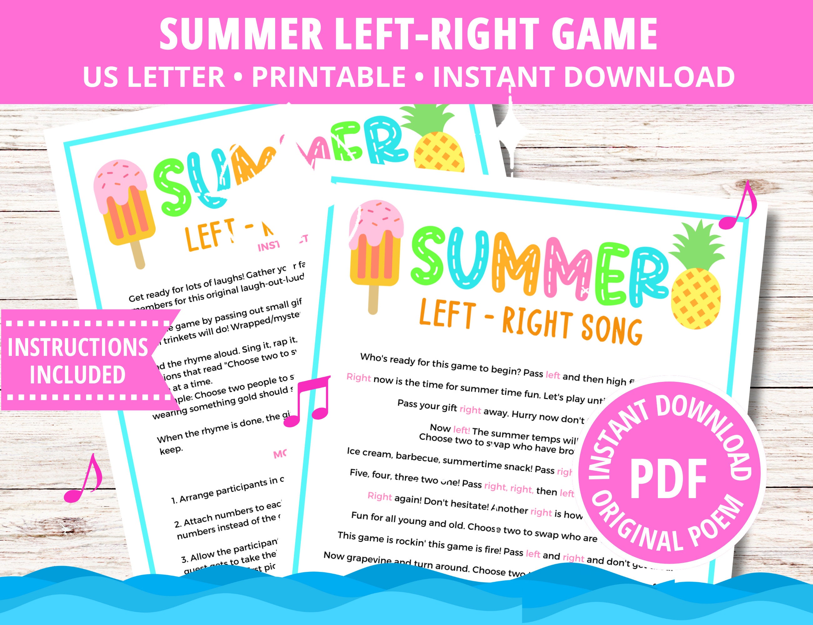 Left Right Game, Left Right Poem, Summer Family Reunion, Gift Exchange ...