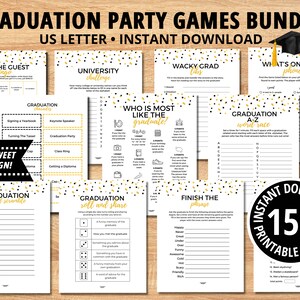 Graduation Games, Party Games, Graduation Game Bundle, Grad Party Games ...