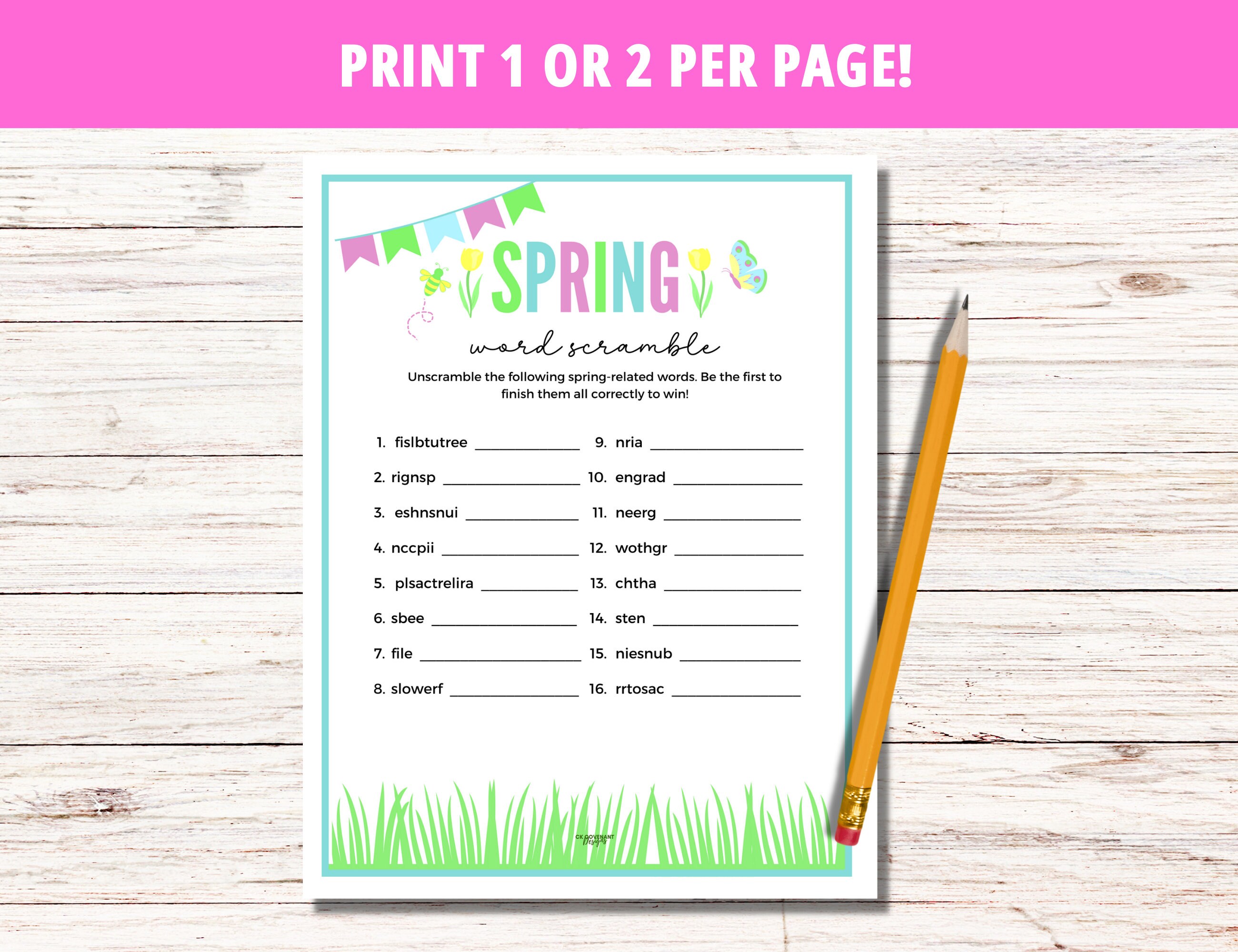 Spring Word Scramble Game, Printable Game, Games for Adults, Games for ...