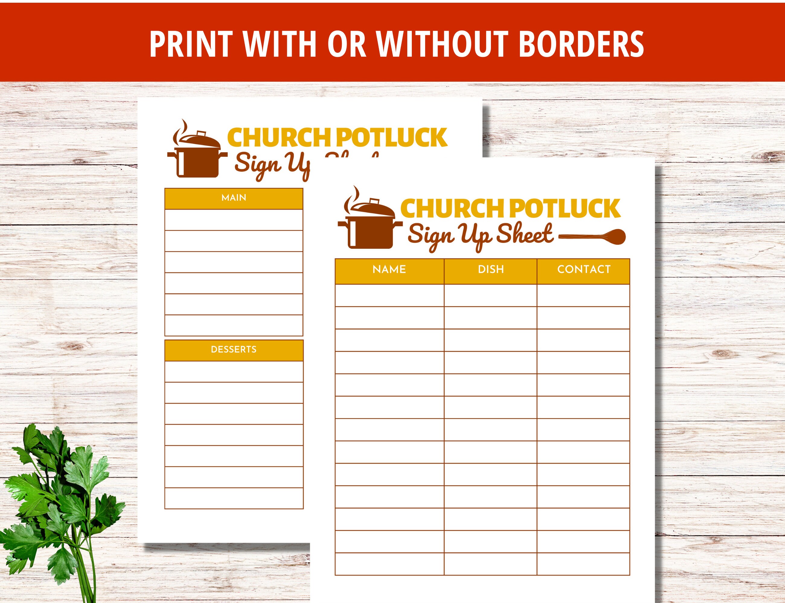 Sign up Sheet, Potluck Sign up Sheet, Holiday Potluck, Potluck Template ...