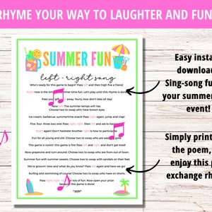 Left Right Game, Left Right Poem, Summer Family Reunion, Gift Exchange ...