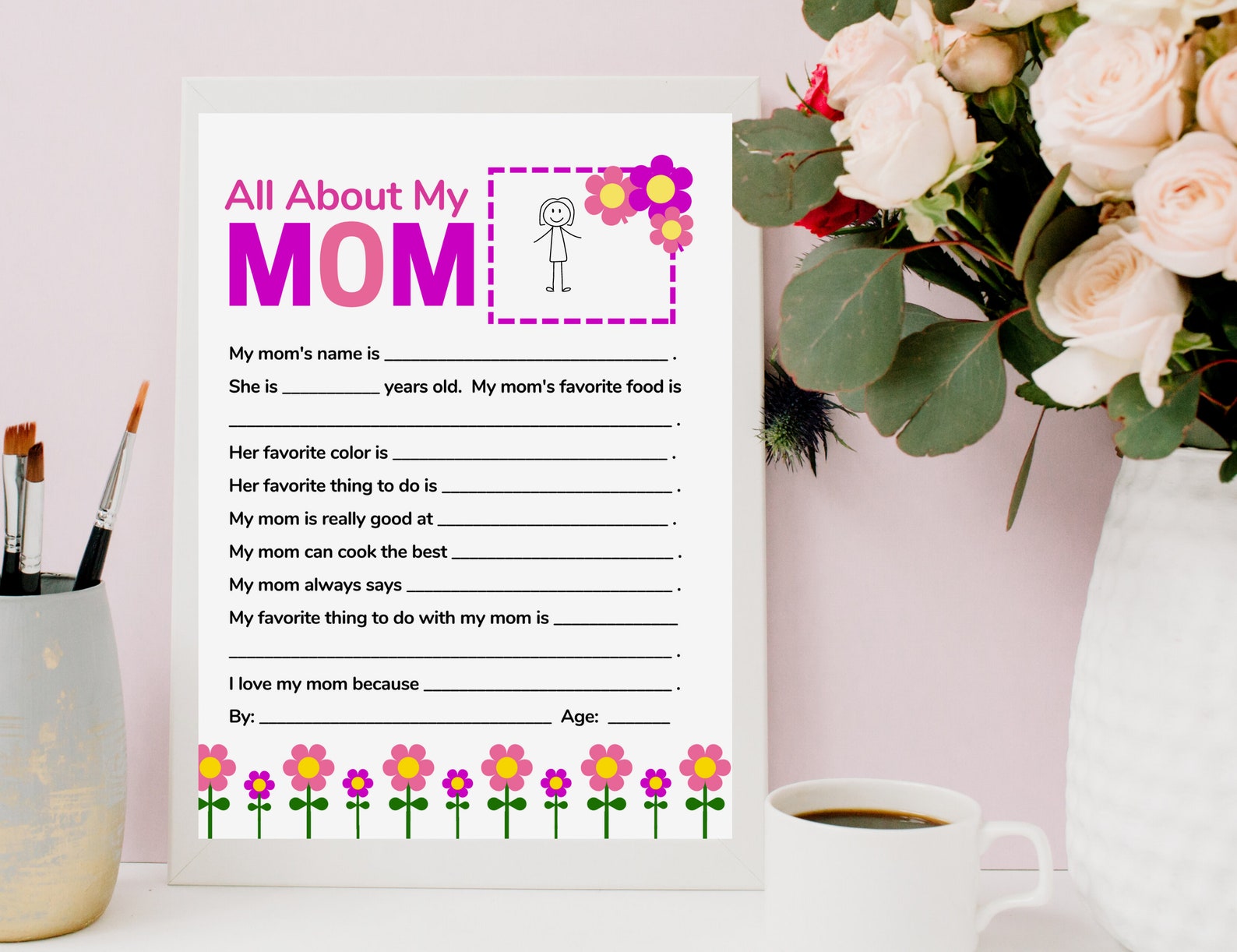 All About My Mom Mother's Day Questionnaire, Mother's Day Gift From ...