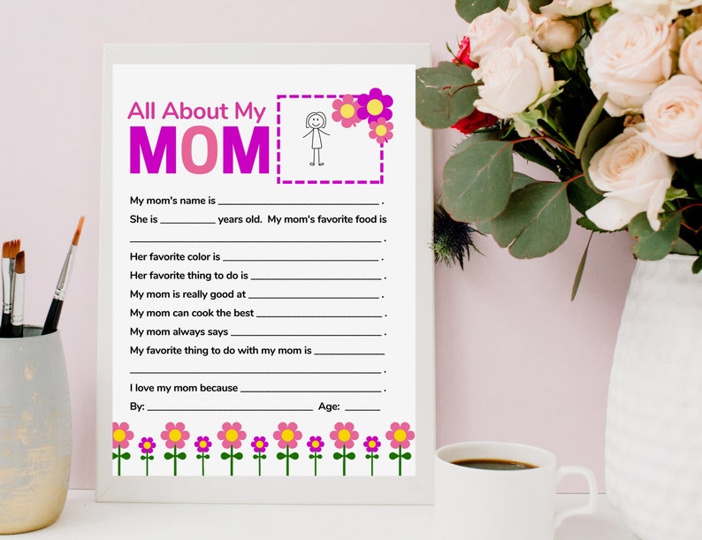 All About My Mom Mother's Day Questionnaire, Mother's Day Gift From ...