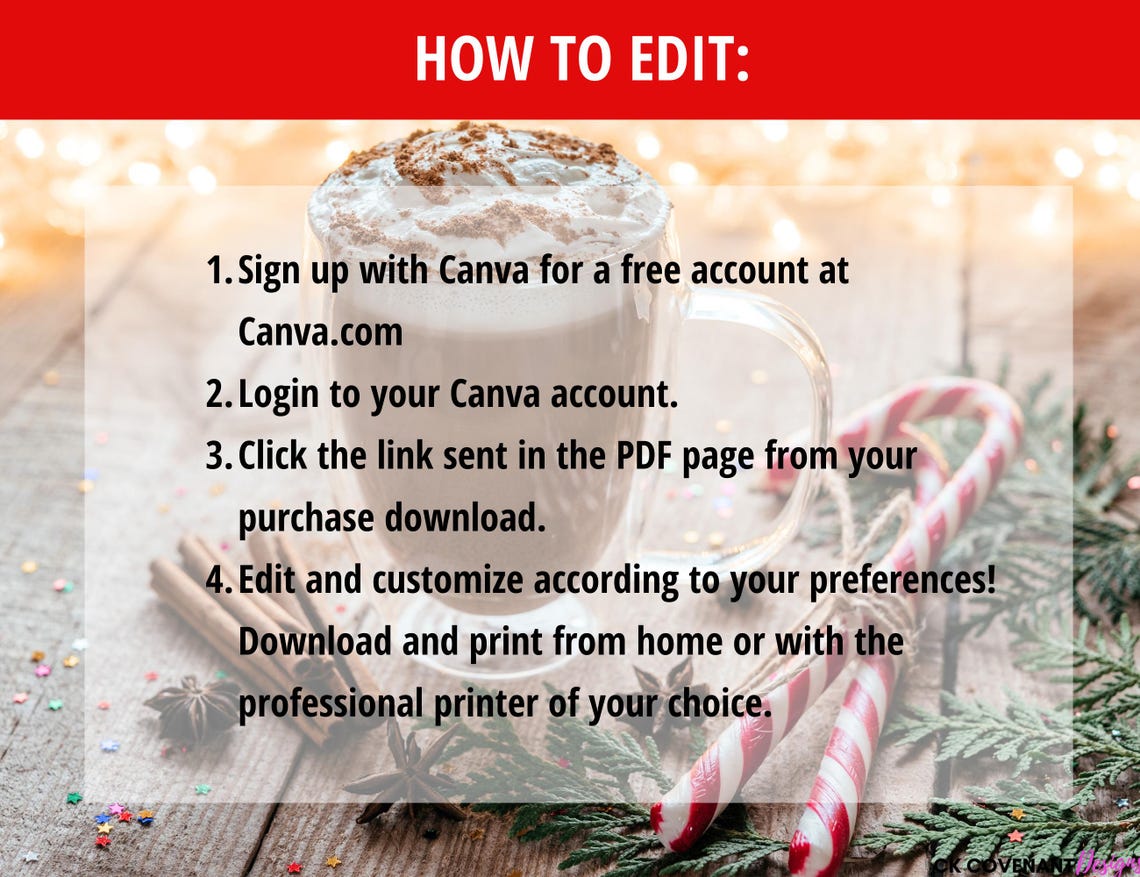 Hot Cocoa Flyer Template, Editable Hot Cocoa Bar Flyer Template, Hot ...