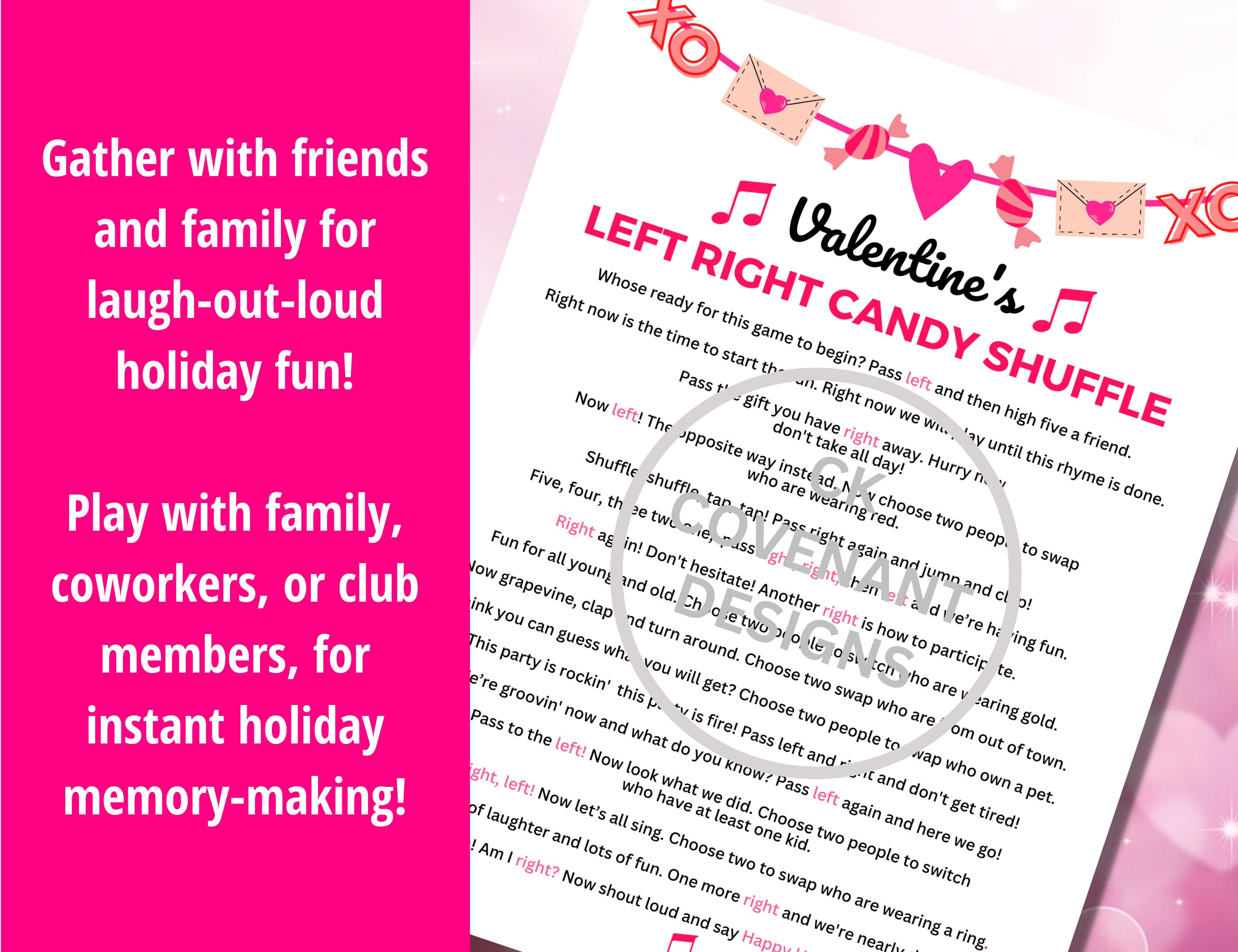 Left-right Game, Valentines Day Party, Valentines Party Games, Pass the ...