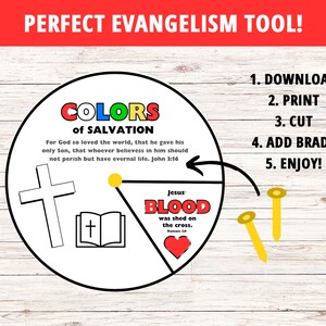 Salvation Color Wheel, Printable Bible Verse Activity, Colors of the ...
