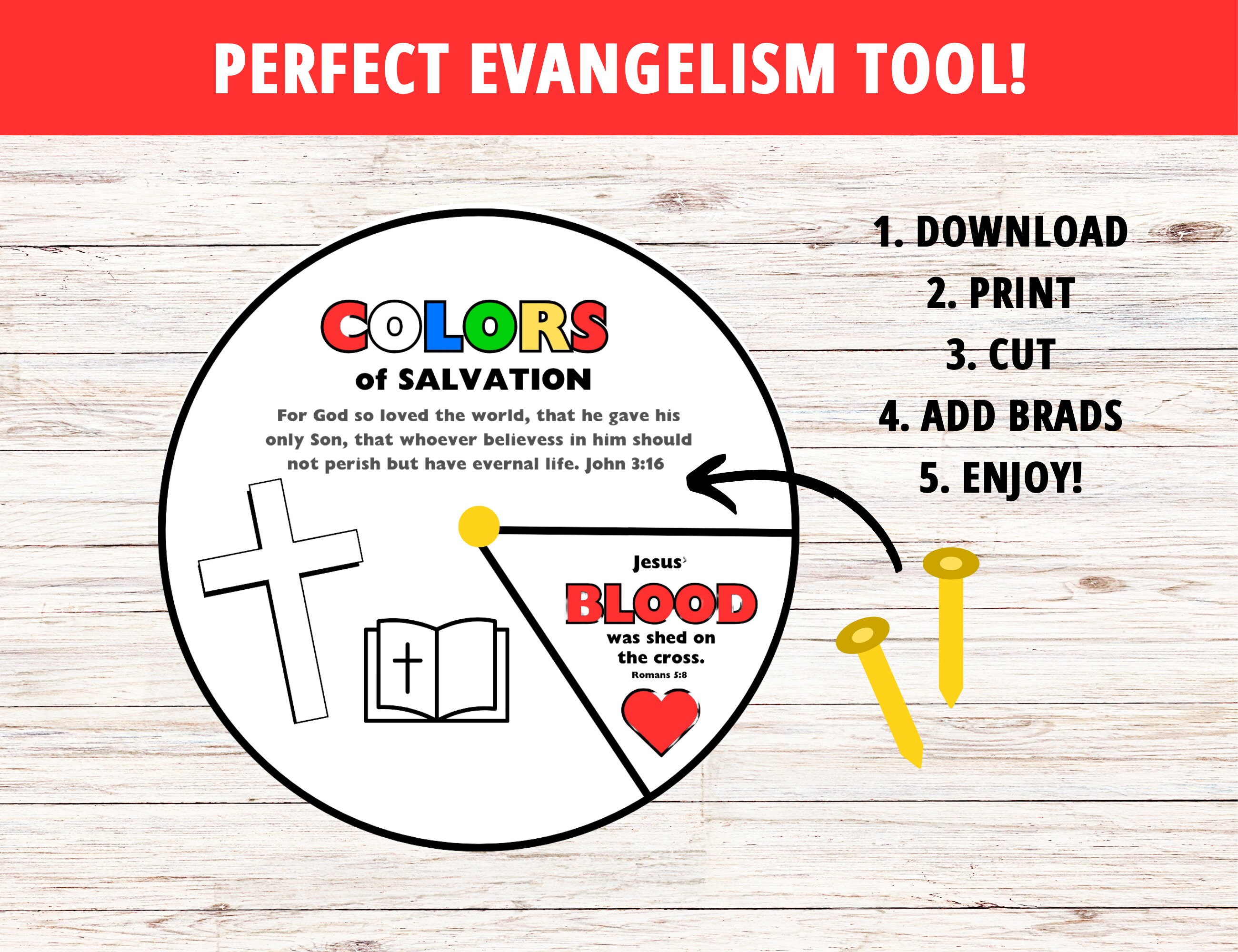 Salvation Color Wheel, Printable Bible Verse Activity, Colors of the ...