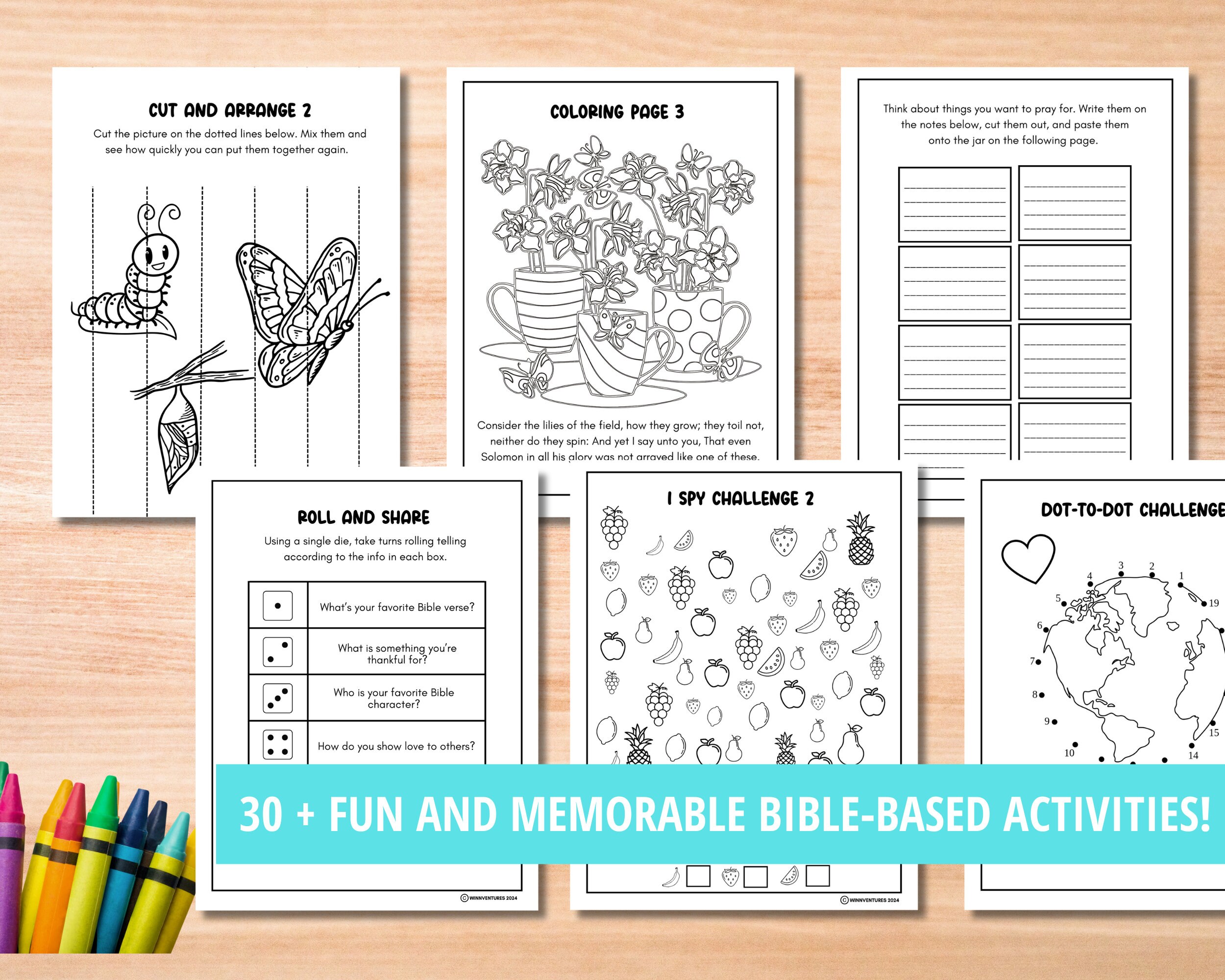 Super Bible Activity Workbook for Children, Bible Worksheets for Kids ...