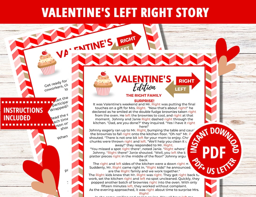 Valentine's Games, Left Right Game, Valentines Day Games, Valentine ...