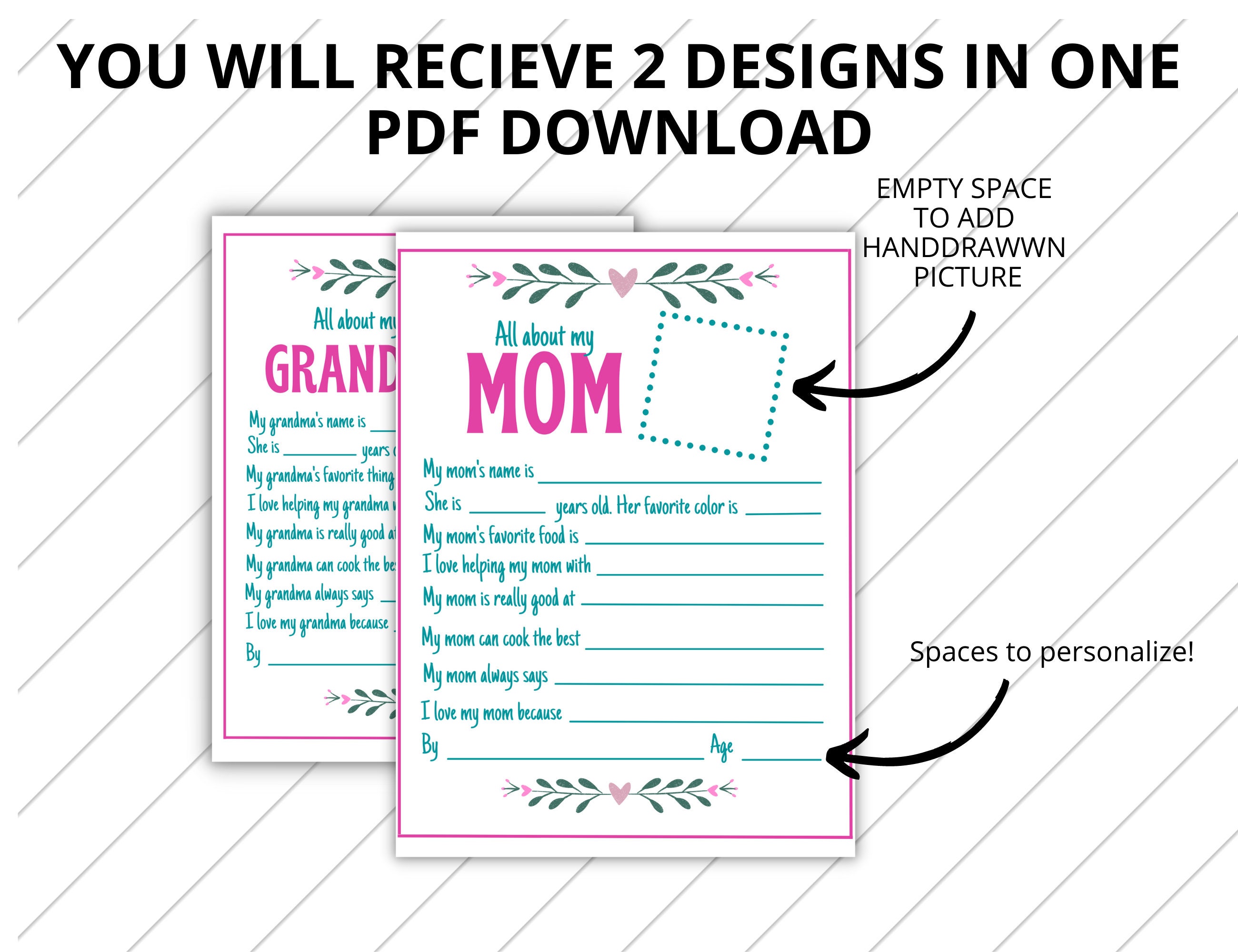 All About Mom Grandma Printable Questionnaires - Etsy