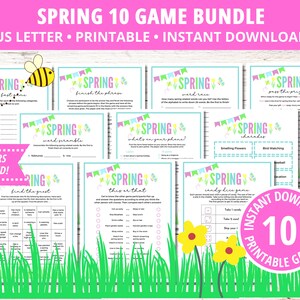 Spring Themed Game Bundle, Fun Printable Spring Games, 10 Game Bundle ...