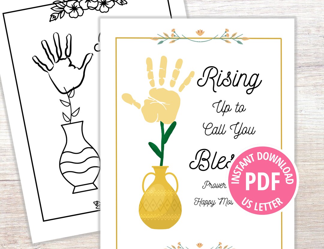 Handprint Flower, Mother's Day Gift, Sunday School, Gift for Christian ...