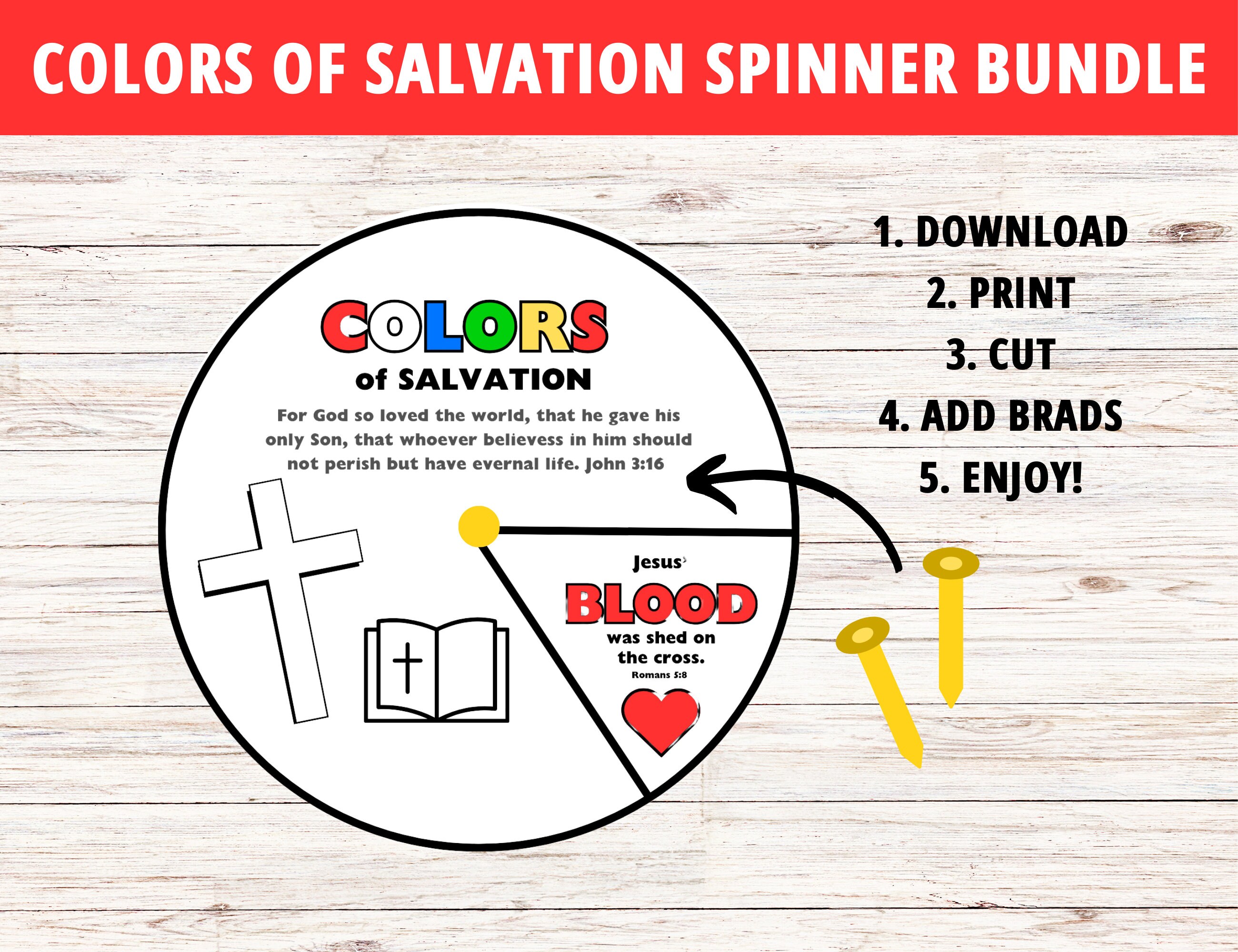 Salvation Color Wheel, Printable Bible Verse Activity, Colors of the ...