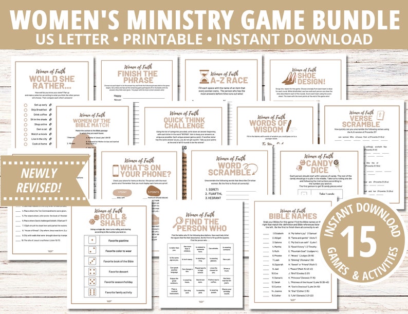 Women's Ministry Game Bundle, Bible Games, Find the Guest Bingo, Women ...