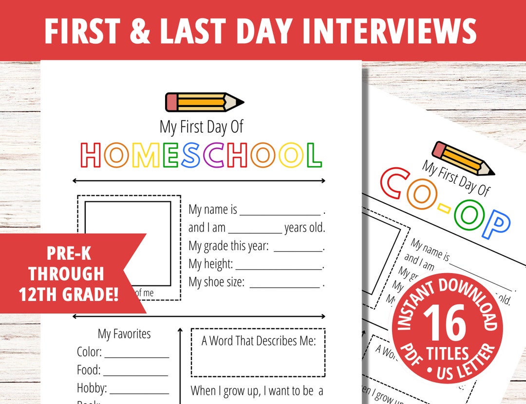 First Day of School, Last Day of School, Back to School, Homeschool ...