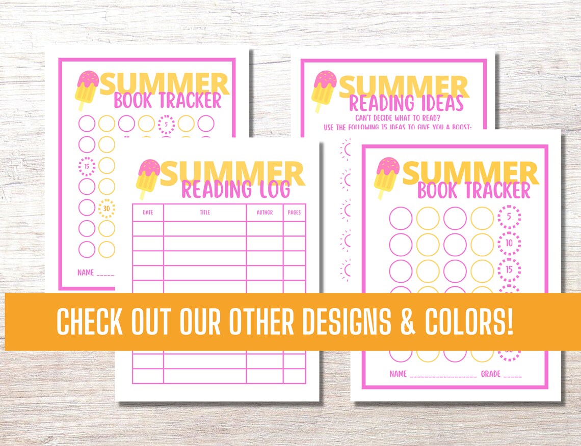 Summer Reading Chart for Kids Summer Reading Tracker Reading - Etsy