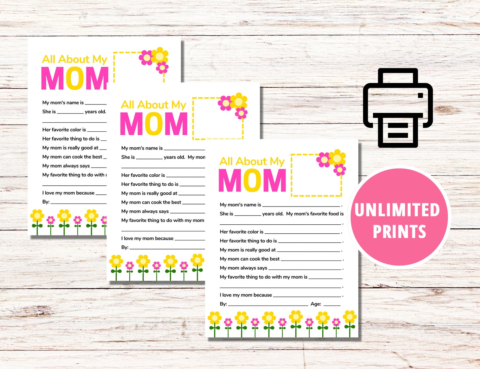 All About My Mom Mother's Day Activity, All About My Mom Kids Printable ...