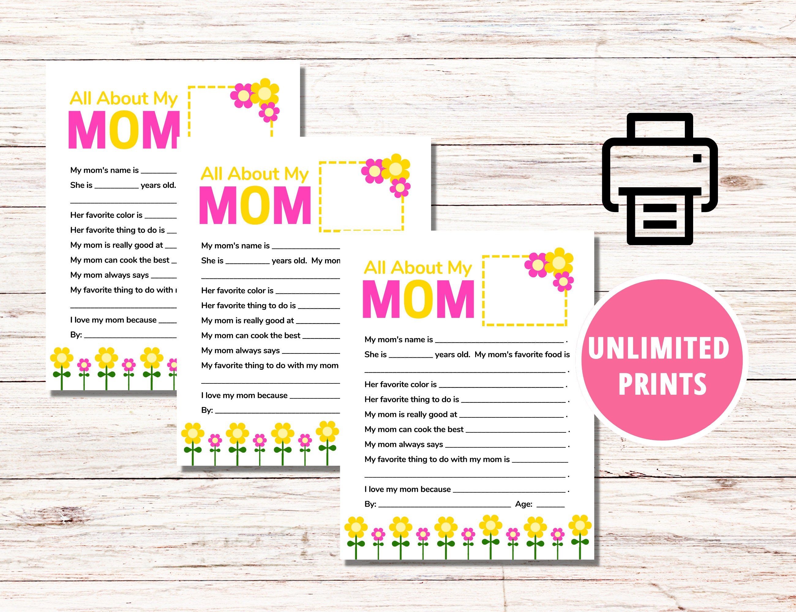 All About My Mom Mother's Day Activity, All About My Mom Kids Printable ...