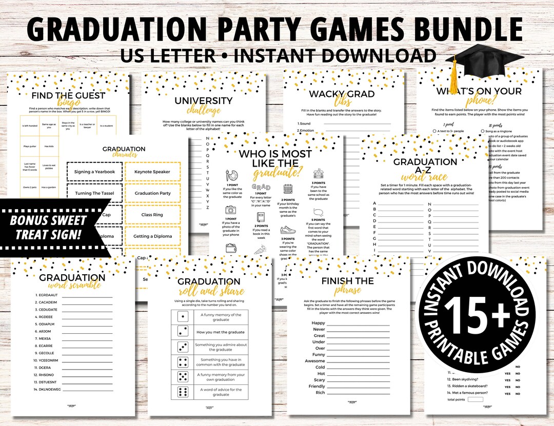 Printable Graduation Game Bundle, Graduation Games, Grad Party Games ...