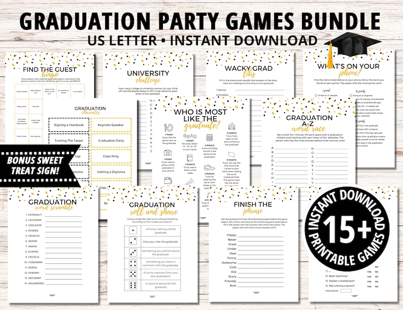 Printable Graduation Game Bundle Graduation Games Grad Party - Etsy