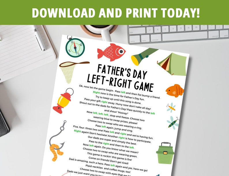 Left-right Game, Father’s Day Left-right Song, Father’s Day Party Games ...