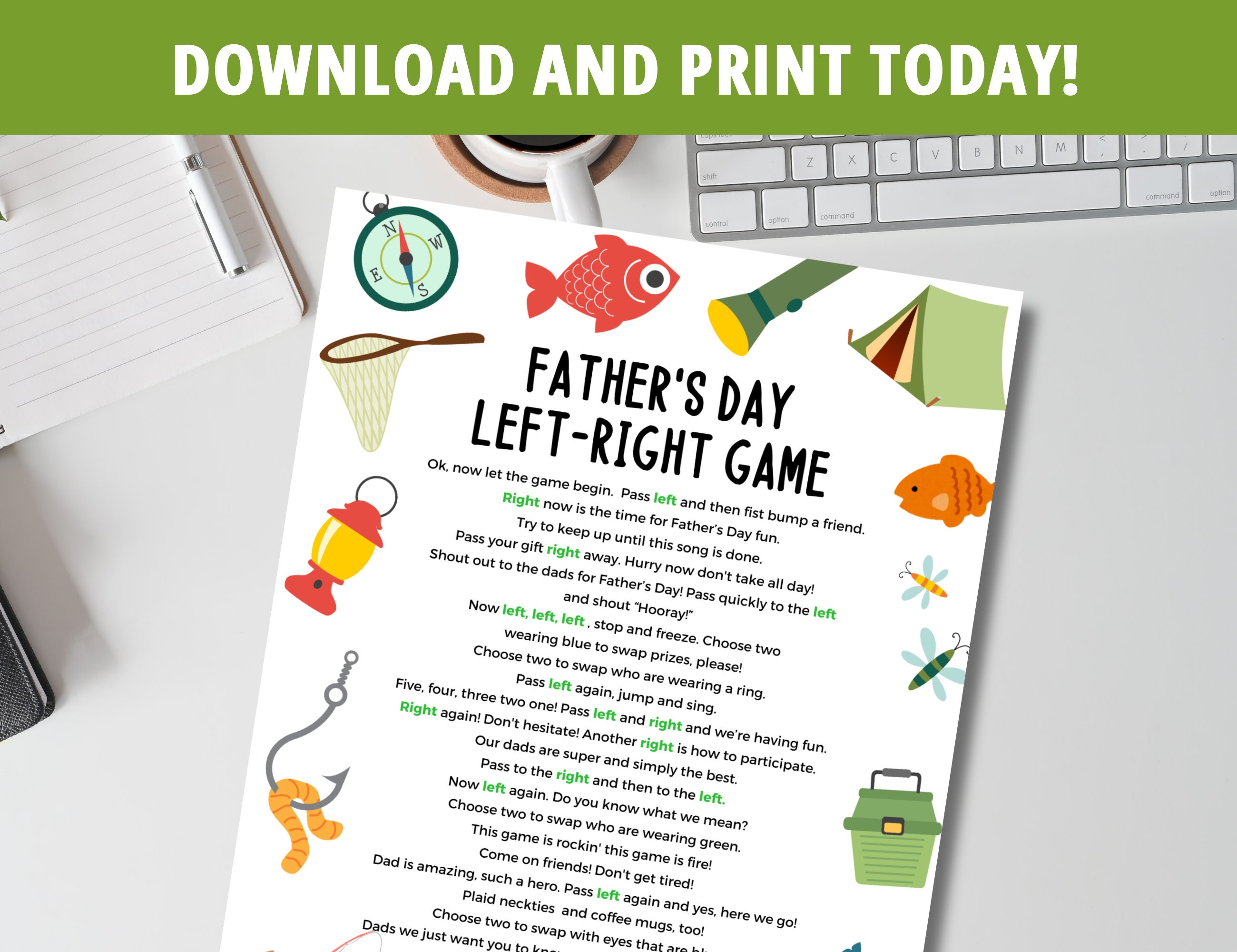 Left-right Game, Father’s Day Left-right Song, Father’s Day Party Games ...