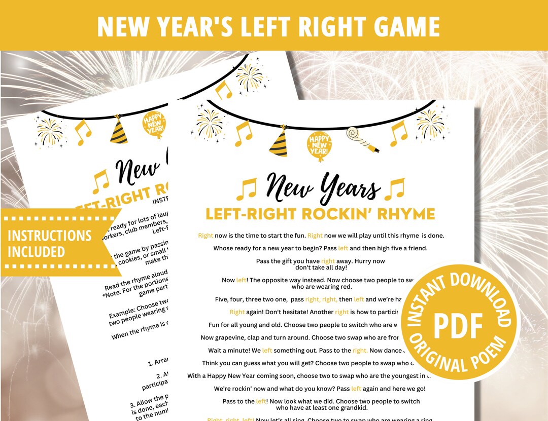 Left-right Game, Festive Fun, Gift Swap Game, New Years Game, Gift ...