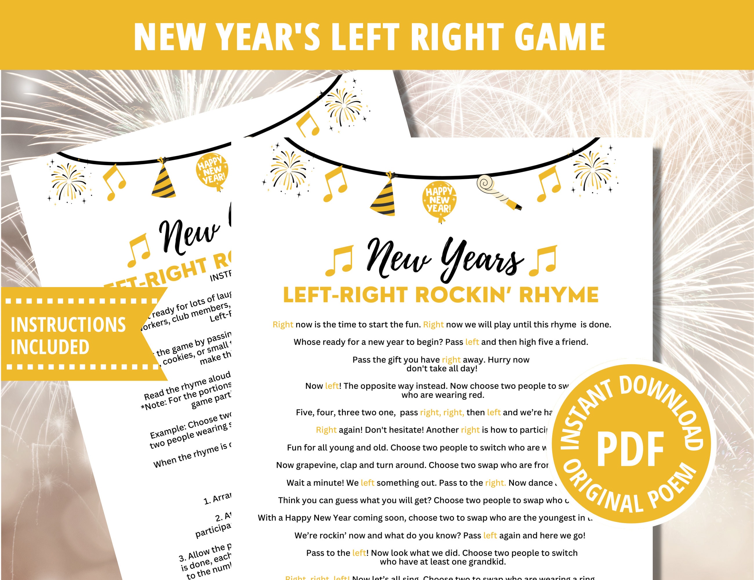 Left-right Game, Festive Fun, Gift Swap Game, New Years Game, Gift ...