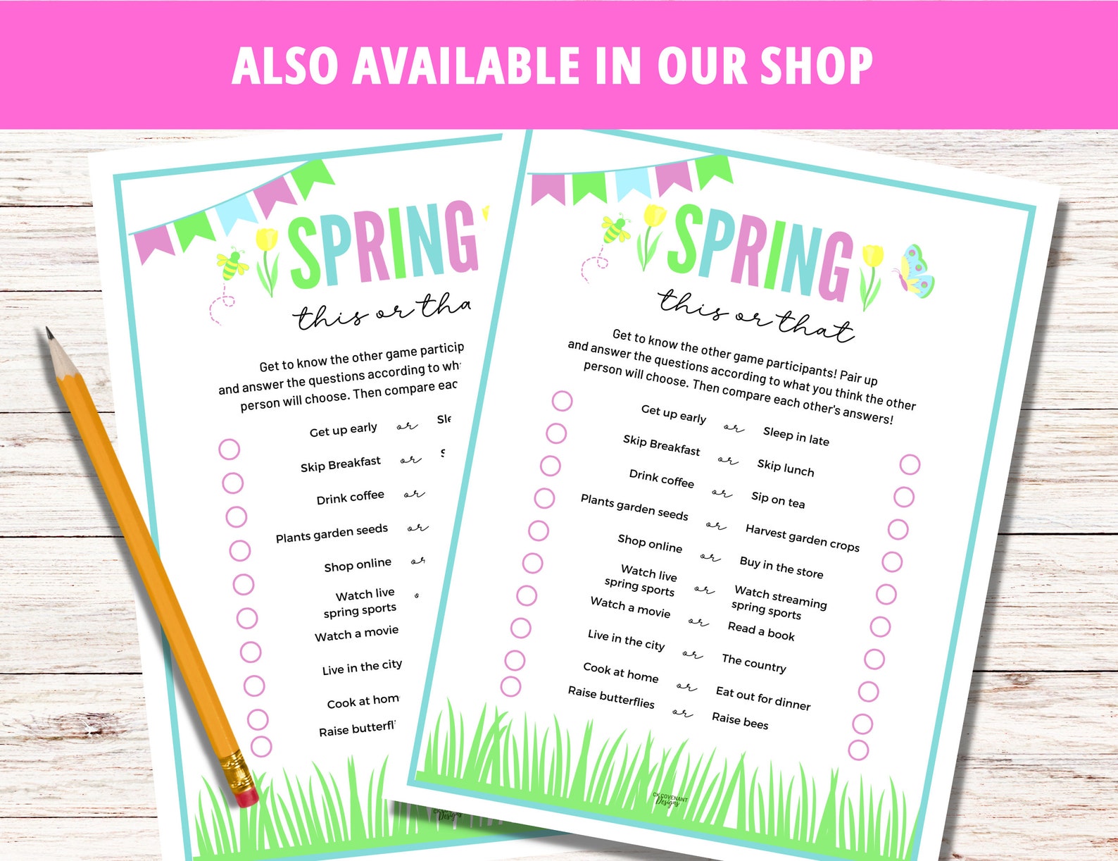 Think Fast Game, Printable Spring Think Fast Game, Party Game, Spring ...