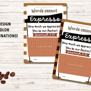 Pastor Appreciation Gift, Coffee Gift Card Holder, Clergy Appreciation ...