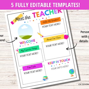 Meet the Teacher, Teacher Template, Editable Meet the Teacher Template ...