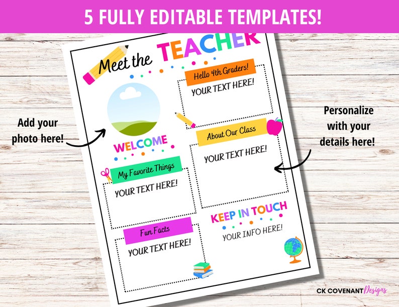 Meet the Teacher, Teacher Template, Editable Meet the Teacher Template ...