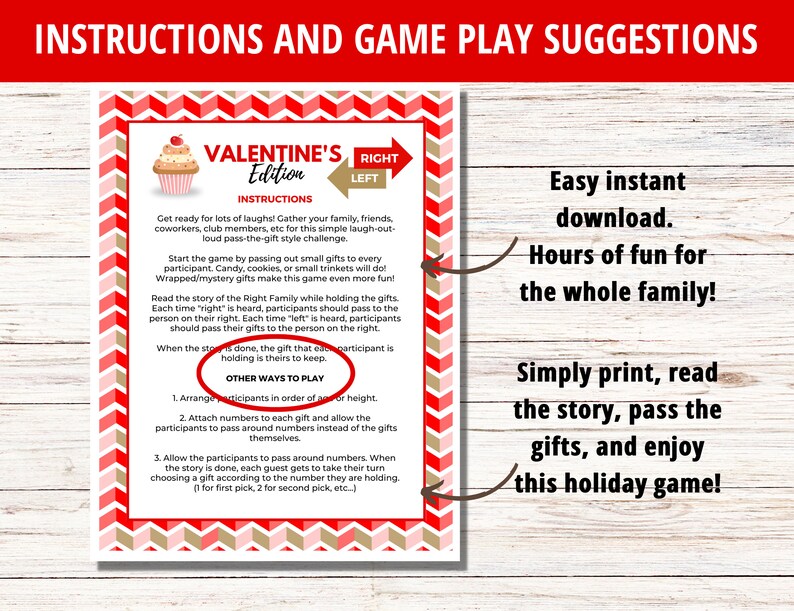 Valentine's Games, Left Right Game, Valentines Day Games, Valentine ...