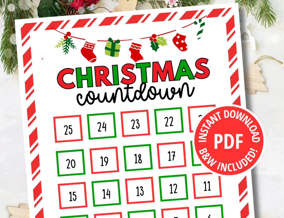 Christmas Countdown, Advent Calendar, 25 Days of Christmas Countdown ...