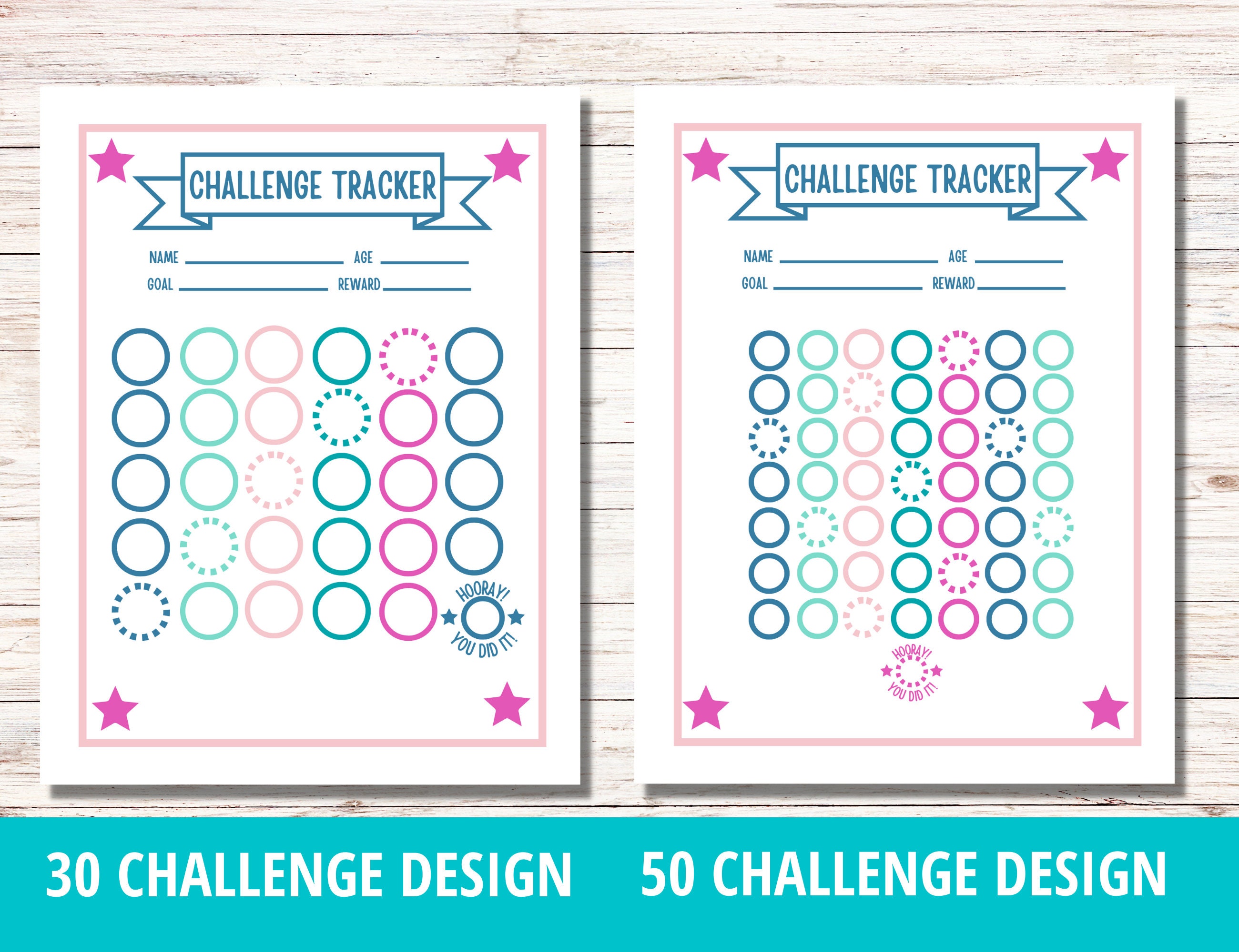 PRINTABLE, Challenge Tracker for Kids, Goal Tracker, Sticker Chart ...